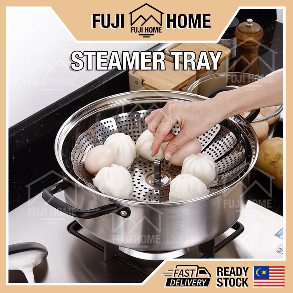 🏠READY STOCK🏠 Stainless Steel Folding Steamer Collapsible Steaming Rack ...