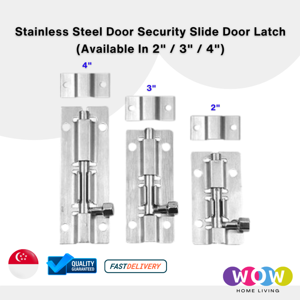 Stainless Steel Door Security Slide Door Latch 2 Inch / 3 Inch / 4 Inch ...