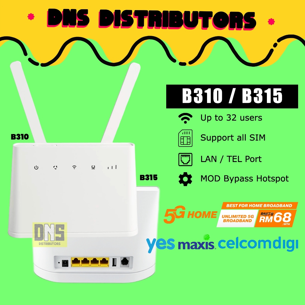 Huawei Modem B310 B315 Modified Unlimited Data Speed Huawei Router 3G/4G LTE WiFi SIM Card ...