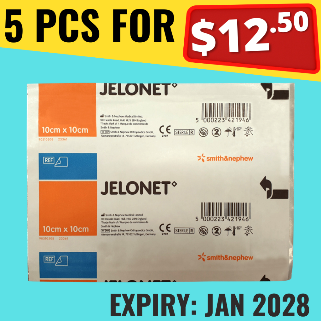 Jelonet Dressing 10cm x 10cm Soft Paraffin Gauze Burns Leg Ulcers ...