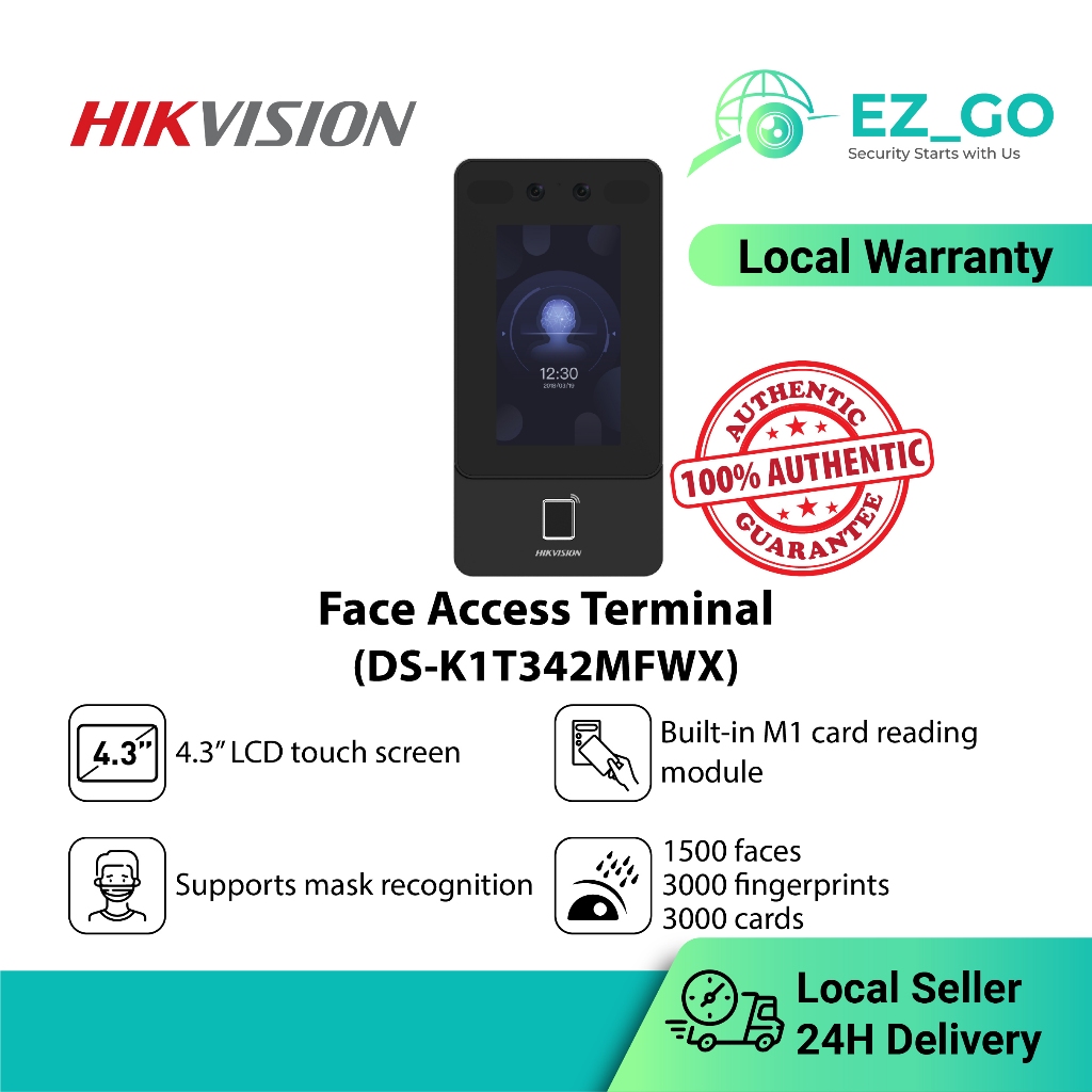 [Authentic] Hikvision 4.3 inch Wi-Fi Face Recognition Terminal DS ...