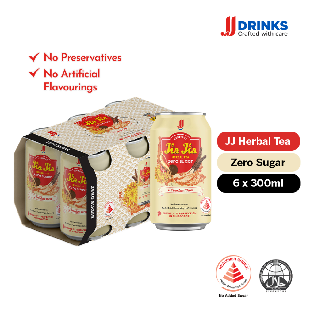 Jia Jia Herbal Tea Heritage Zero Sugar 300ml x 6cans | Shopee Singapore