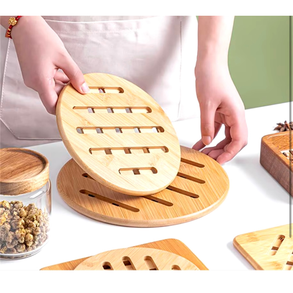 [SG Ready Stock] Bamboo Kitchen Bamboo Hot Pads Bamboo Trivet Placemat ...
