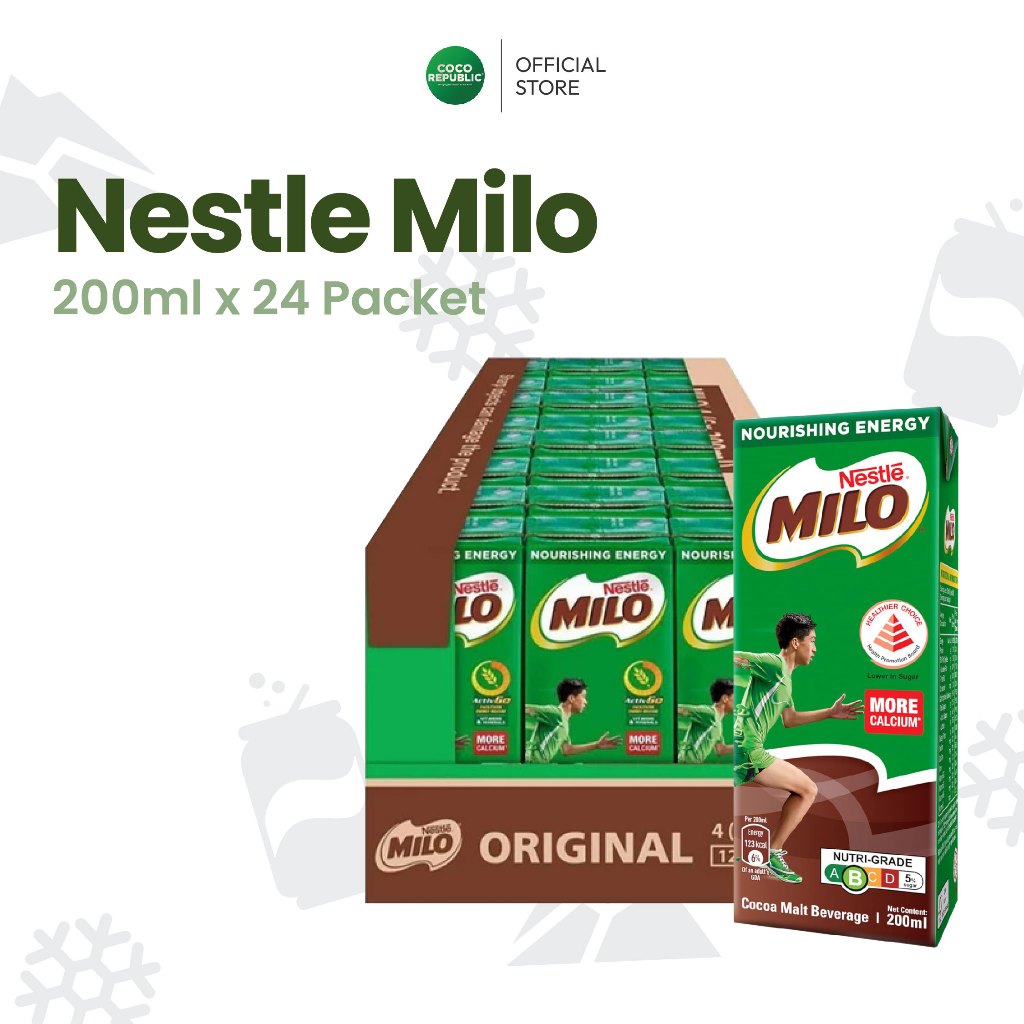 Nestle Milo UHT Chocolate Malt Packet Drink (200ml x 24 Packet ...