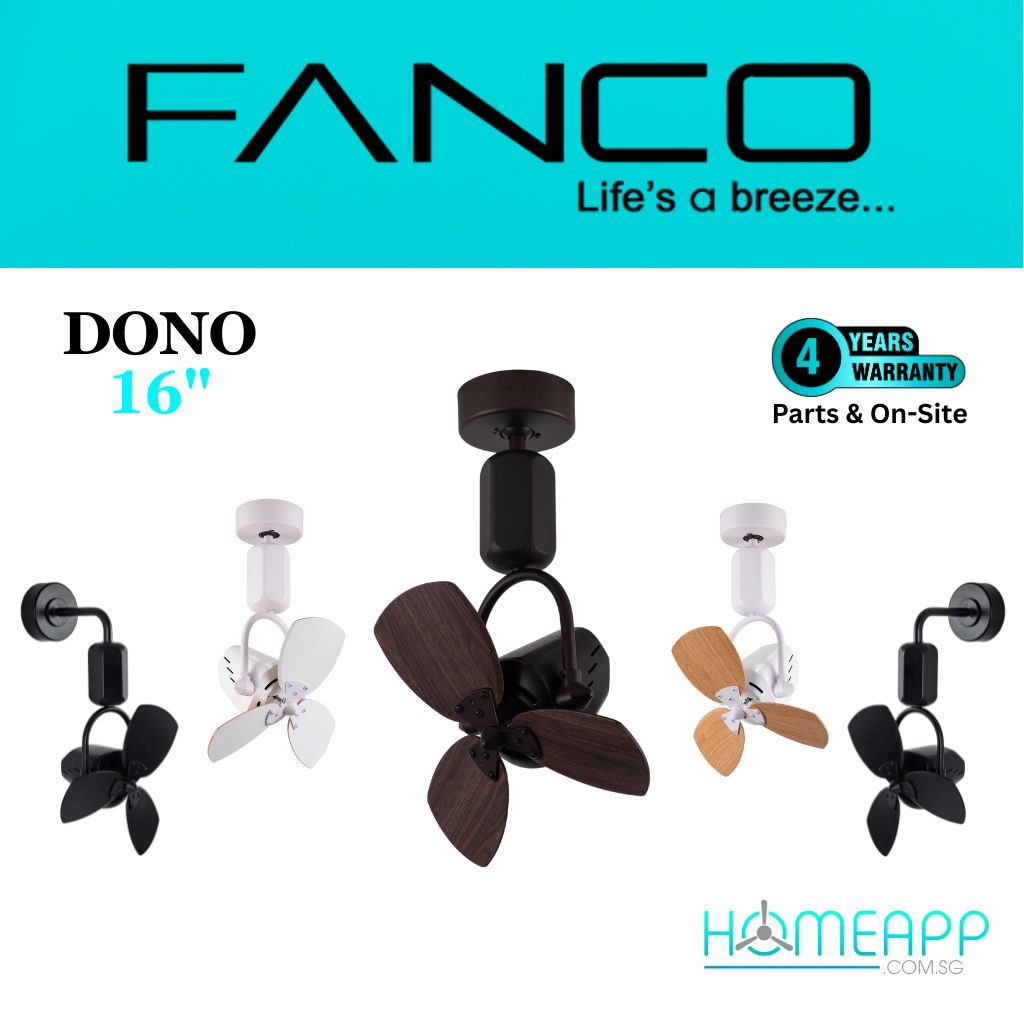 ++Installation FANCO Dono 16" DC ceiling corner wall fan remote control ...