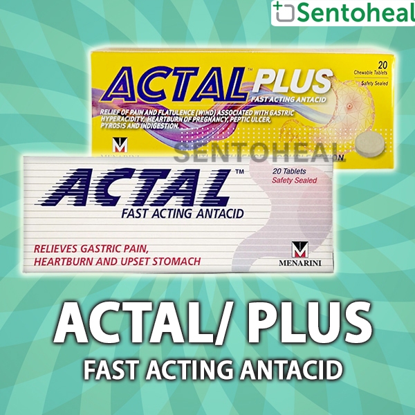 Actal/ Actal Plus 20 tablets - Fast relieve Gastric pain/ stomach ...