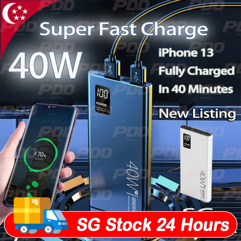 SG Ready Stock 30000mAh For HUAWEI PHONE 40w super fast charge power ...