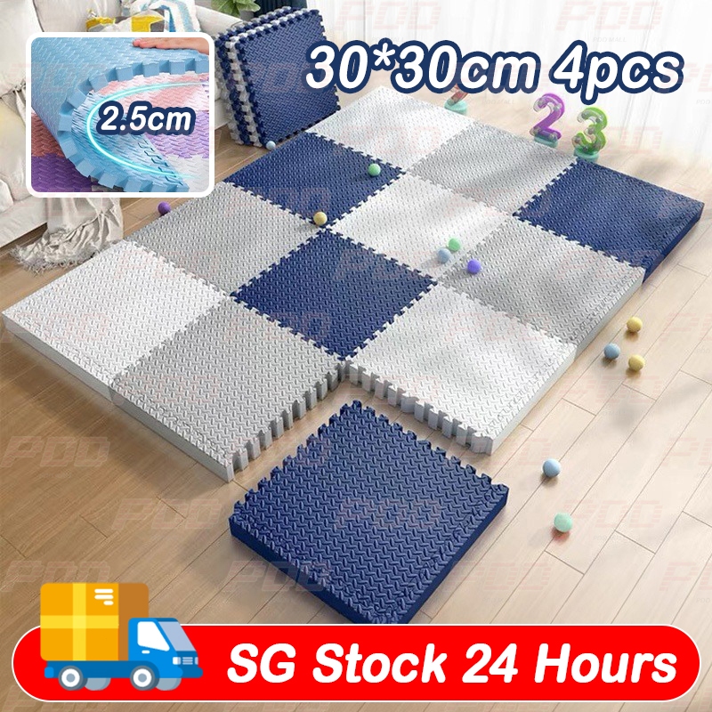 SG 2.5cm 4pcs Thick Interlocking Foam Floor Tiles 30x30cm EVA Foam Play ...