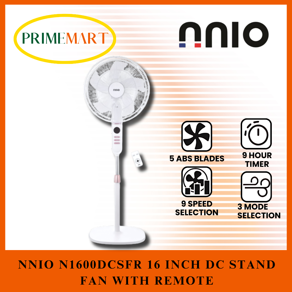 NNIO N1600DCSFR 16-INCH DC STAND FAN WITH REMOTE CONTROL + 2 YEARS ...