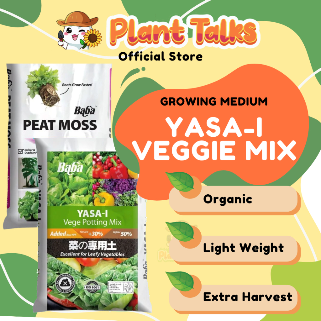 BABA Vege Mix Organic Vegetable Soil Peat Moss Coco Peat Perlite ...