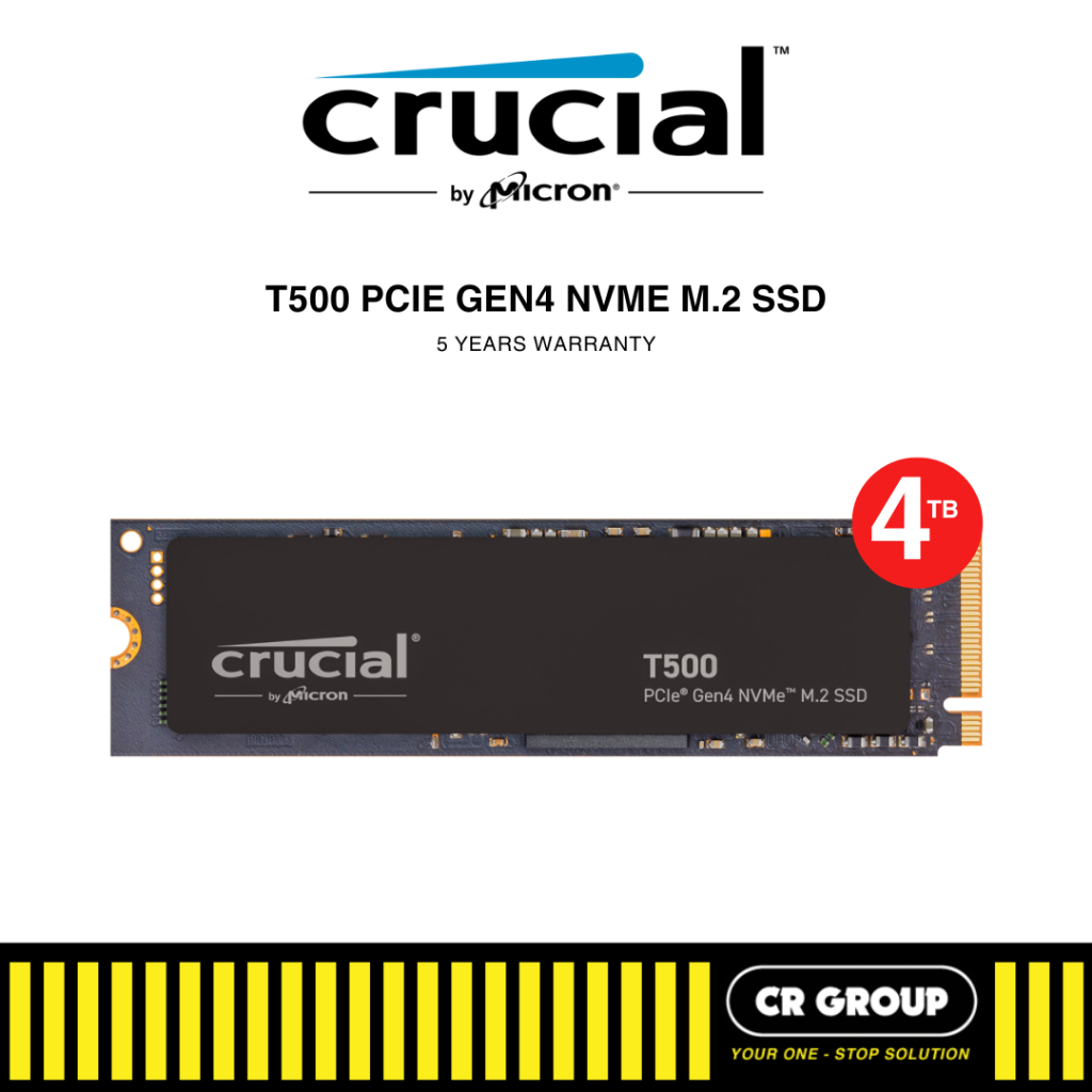 Crucial T500 - PCIe Gen4 NVMe M.2 - 500GB/1TB/2TB SSD (5Yrs Crucial Warranty) | Shopee Singapore