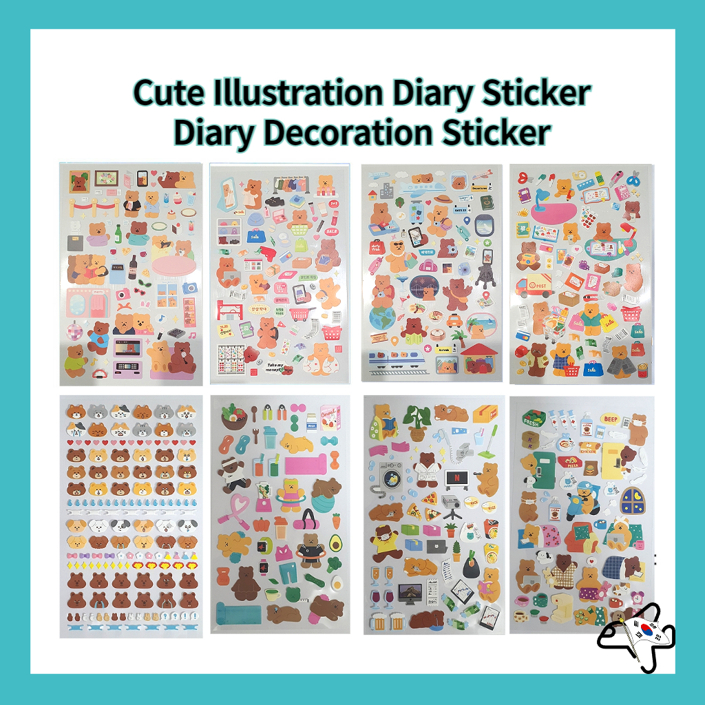 Cute Illustration Diary Sticker / Diary Decoration Sticker / Deco ...