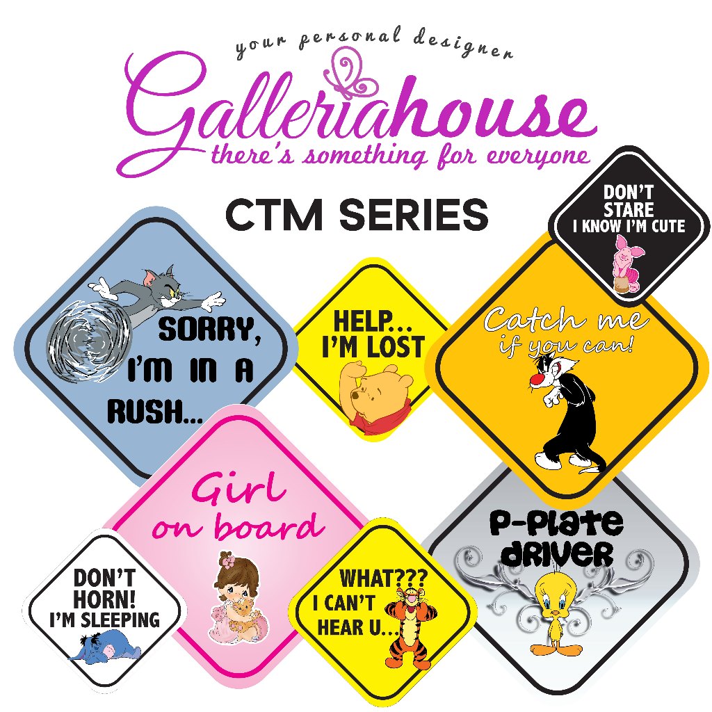 CTM Series On Board Cartoon Fancy Stickers Car Decals Cute Funny P ...