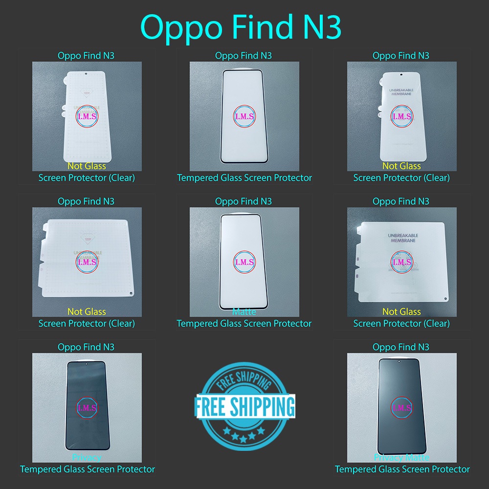💎SG💎Oppp Find N3 / N 3 Tempered Glass Screen Protector💎Hydrogel / Clear / Matte / Privacy💎 ...