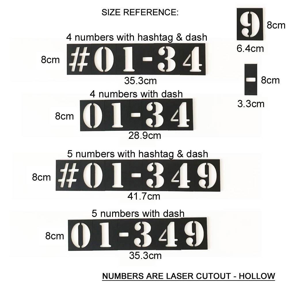 8cm Acrylic Stencil Number Tiles - HDB Unit Number, Condo Number ...