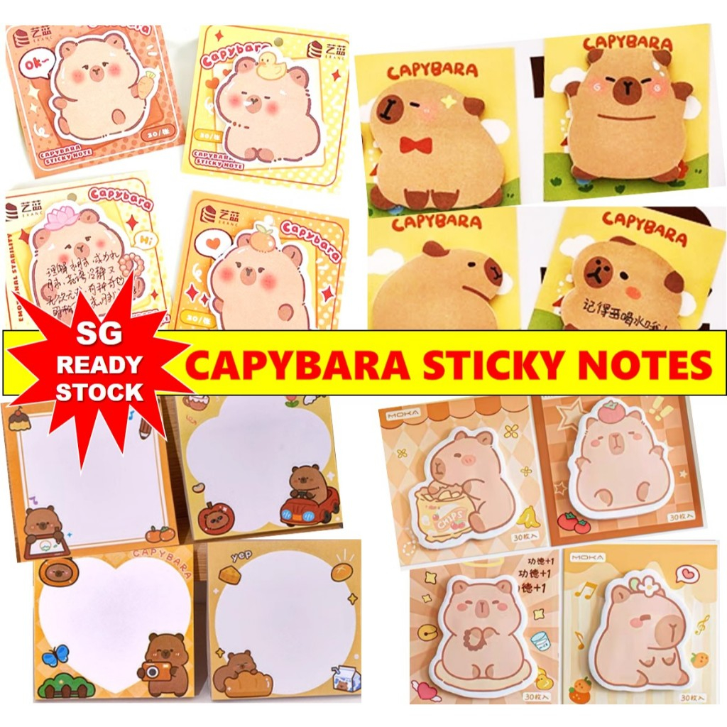 [SG Ready Stock] Capybara Sticky Notes Cute Adhesive Notepad Writing ...
