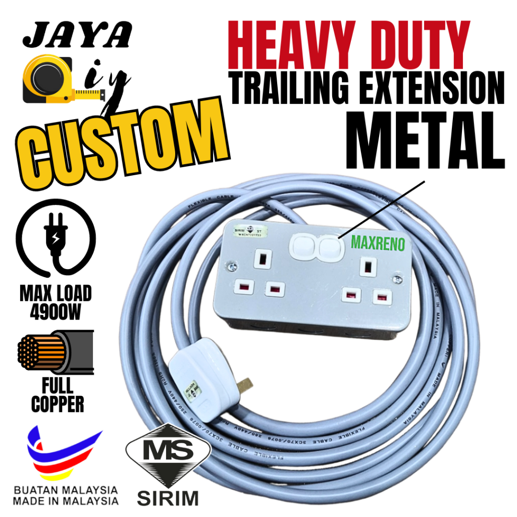 1SET [SIRIM] Heavy Duty Extension Metal Clad Extension Trailing Socket ...