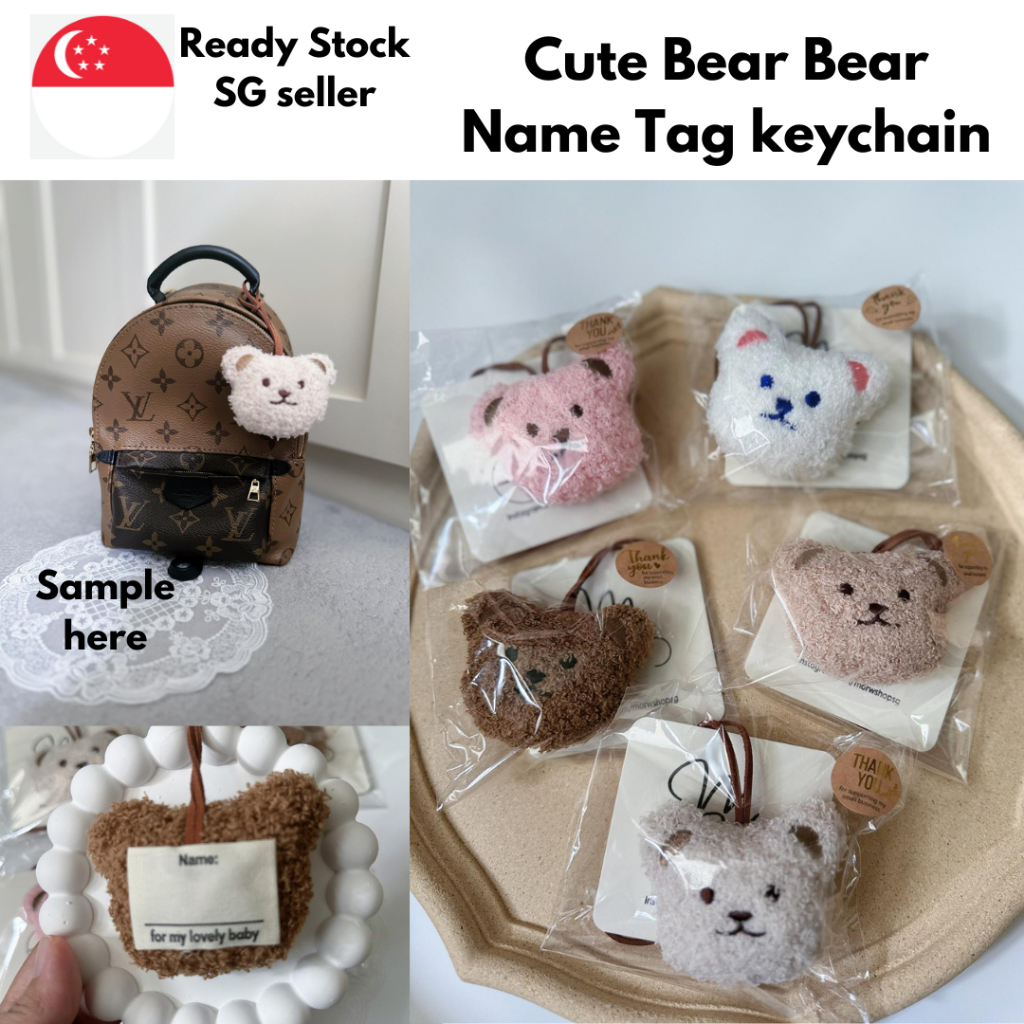 Sg Ready Stock Cute Bear Bear Soft Toys Name Tags Keychain Bag Charms ...