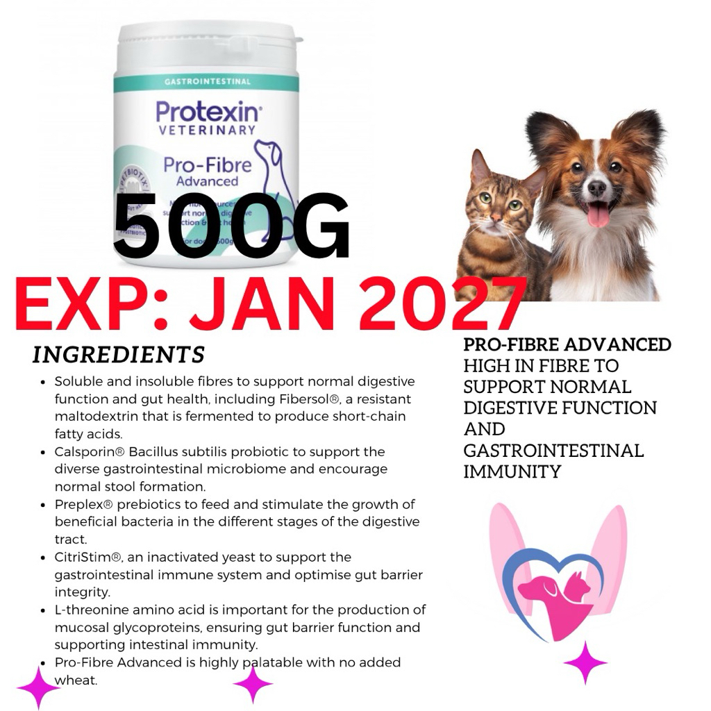 Protexin Profibre Pro-Fibre Advanced Probiotic Prebiotic for Dogs 500g ...