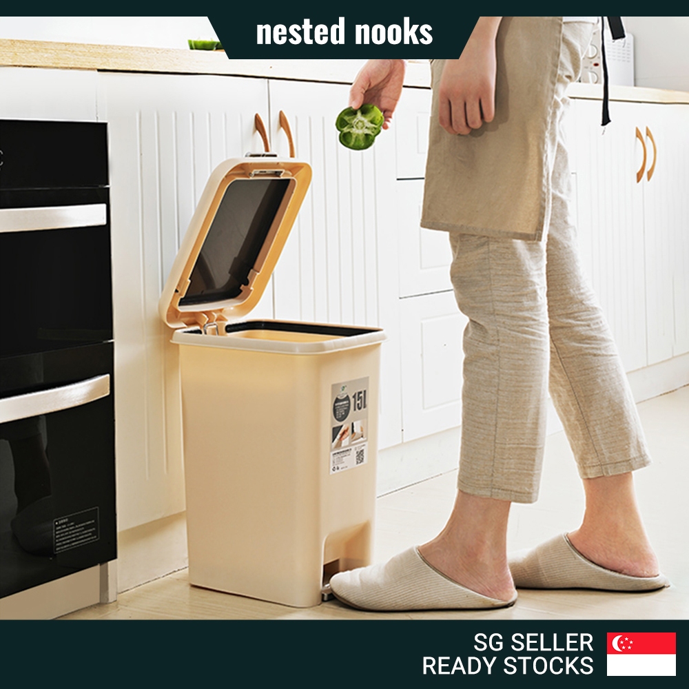 Premium Thick Quality Dual 2 Way Step Pedal and Press Button Trash Bin ...