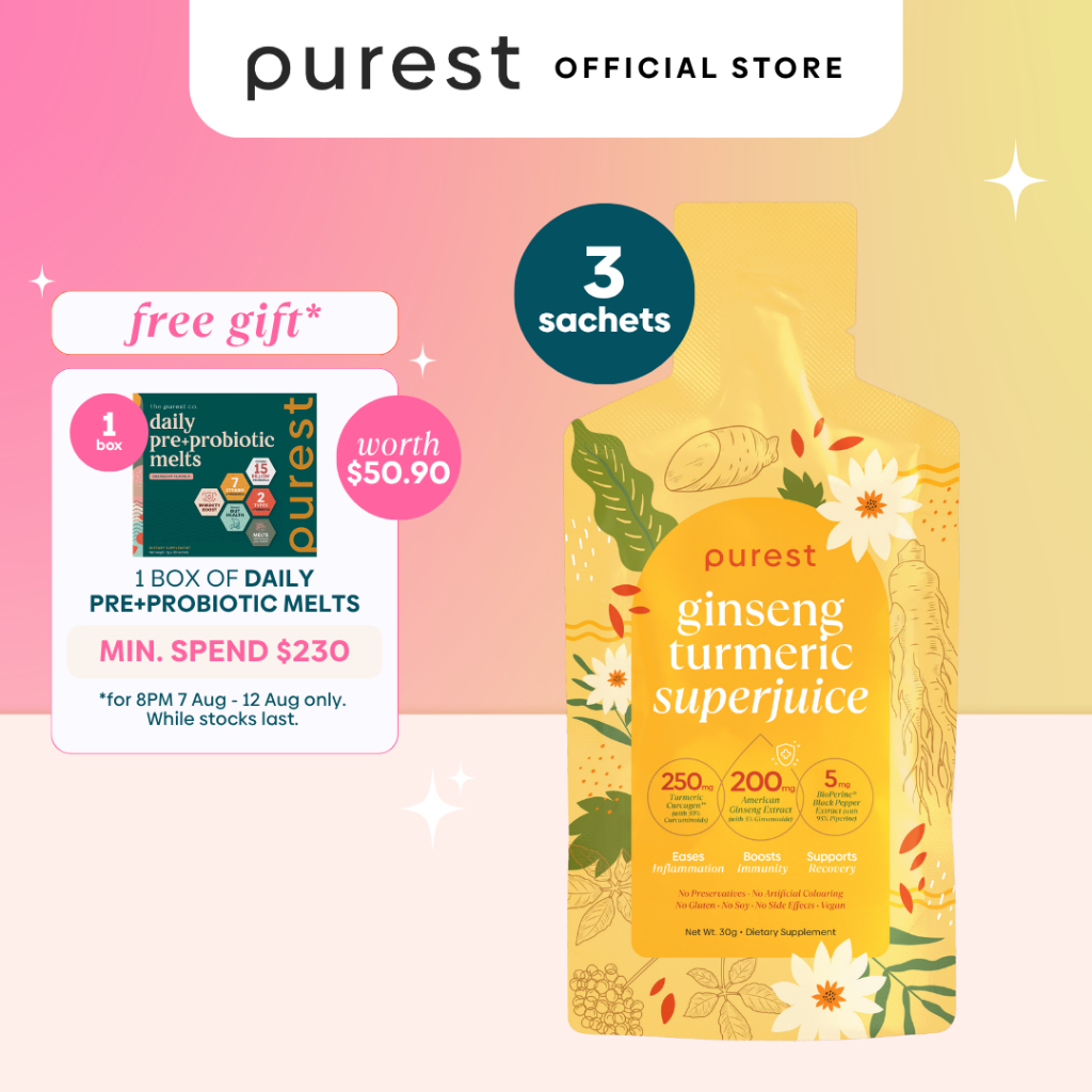 Purest Co Ginseng Turmeric 3 sachets (Boost Joints, Immunity & Energy ...