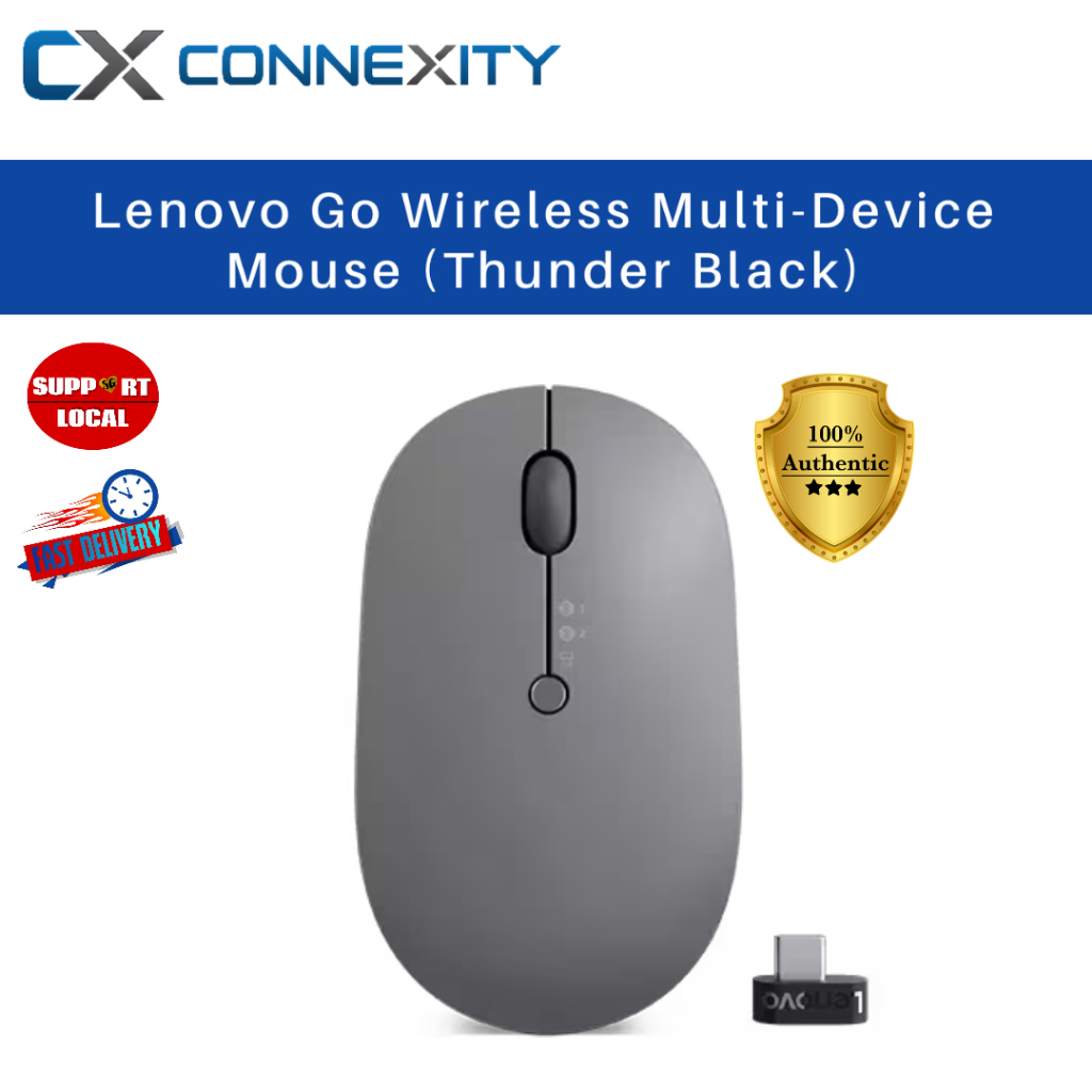 Lenovo Go Wireless Multi-Device Mouse (Thunder Black) 4Y51C21217 Lenovo ...