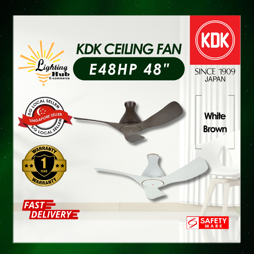KDK Ceiling Fan (E48HP)NO LIGHT/DC MOTOR/REMOTE, WIFI AND APPS CONTROL ...