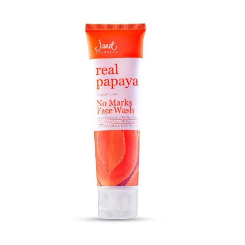 Janet Ayurveda - Real papaya no marks face wash(100ML) | Shopee Singapore