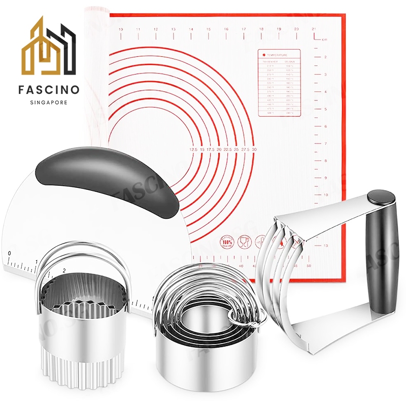 【SG】Stainless Steel Biscuit Cutter Dough Scraper Pastry Blender Set ...