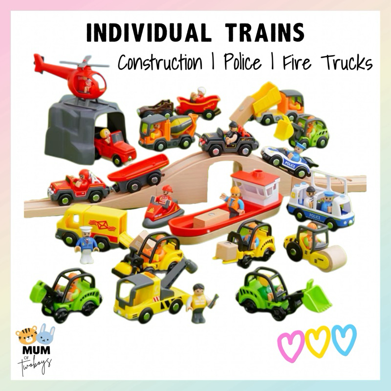 [MUMof2boys] Individual Train Toy Vehicle Add-Ons for Wooden Train ...