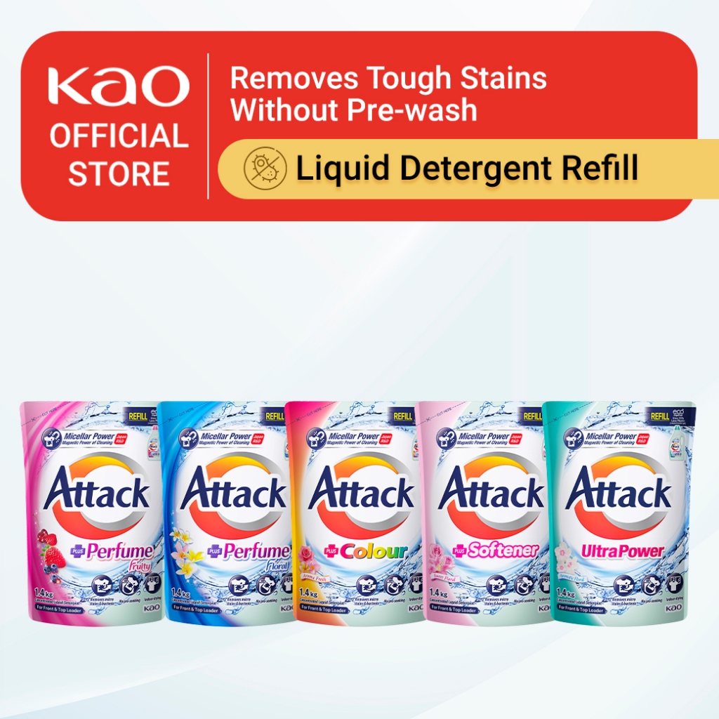Attack Liquid Laundry Detergent Refill 1.4KG | Shopee Singapore