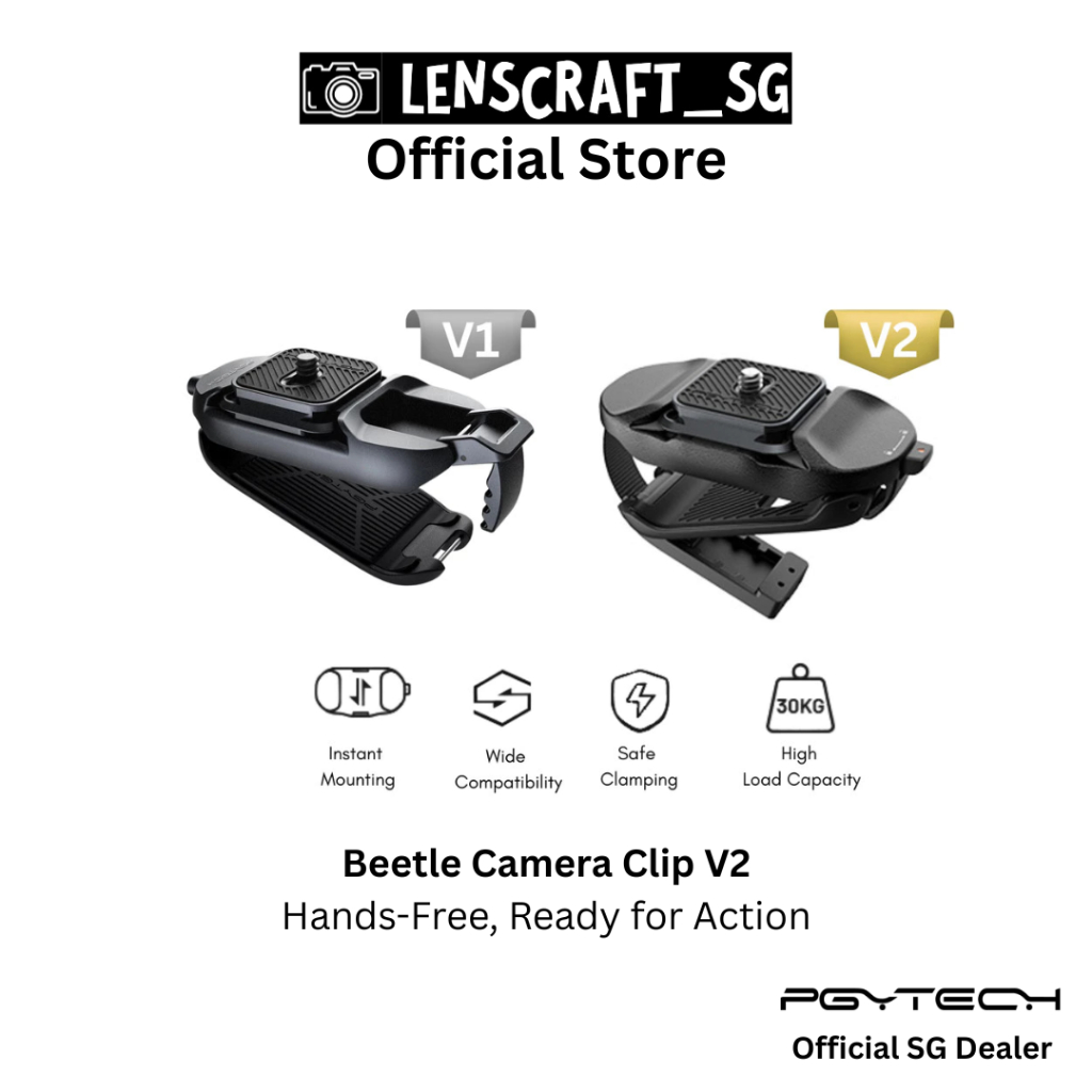 PGYTECH Beetle Camera Clip V2 for DSLR, Mirrorless, and action cameras ...