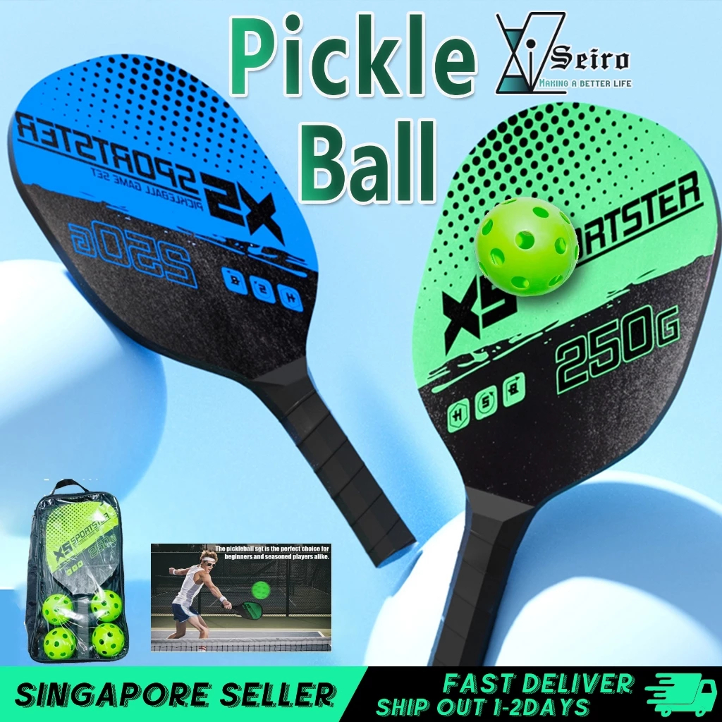 【SG】Basic Pickleball Set 2 Rackets + 4 Pickleballs paddle carbon fibre ...