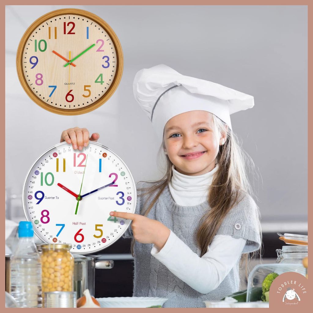 [SG SELLER] Wall Clock for Kids Learning to Tell Time Silent Analog ...