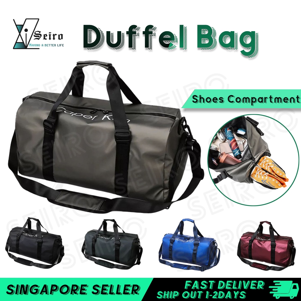 【SG】Gym Duffel Bag Large Weekend Bag with Shoes Compartment Waterproof ...