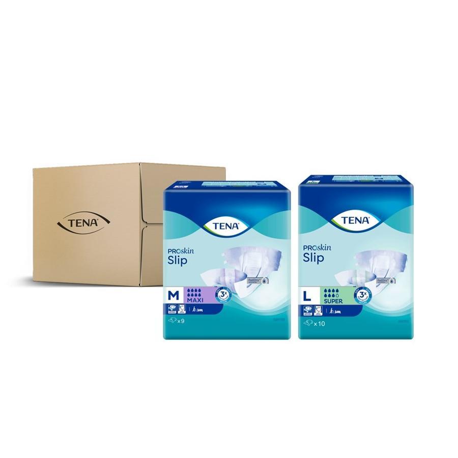 [Carton of 3/6] TENA Proskin Slip Maxi/Super Adult Diaper Assorted ...