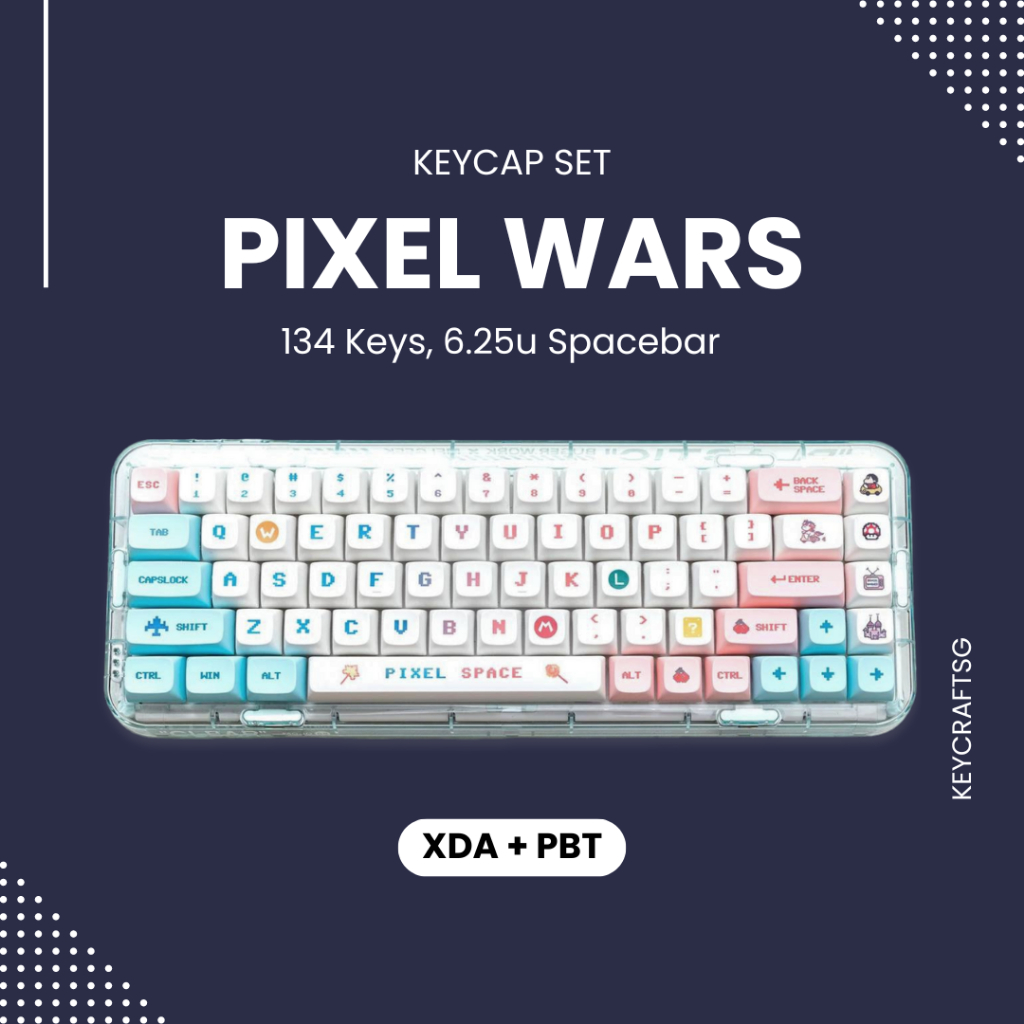 🇸🇬 Retro Pixel Wars Keycaps XDA Profile Dye Sublimation Cute for Girl ...