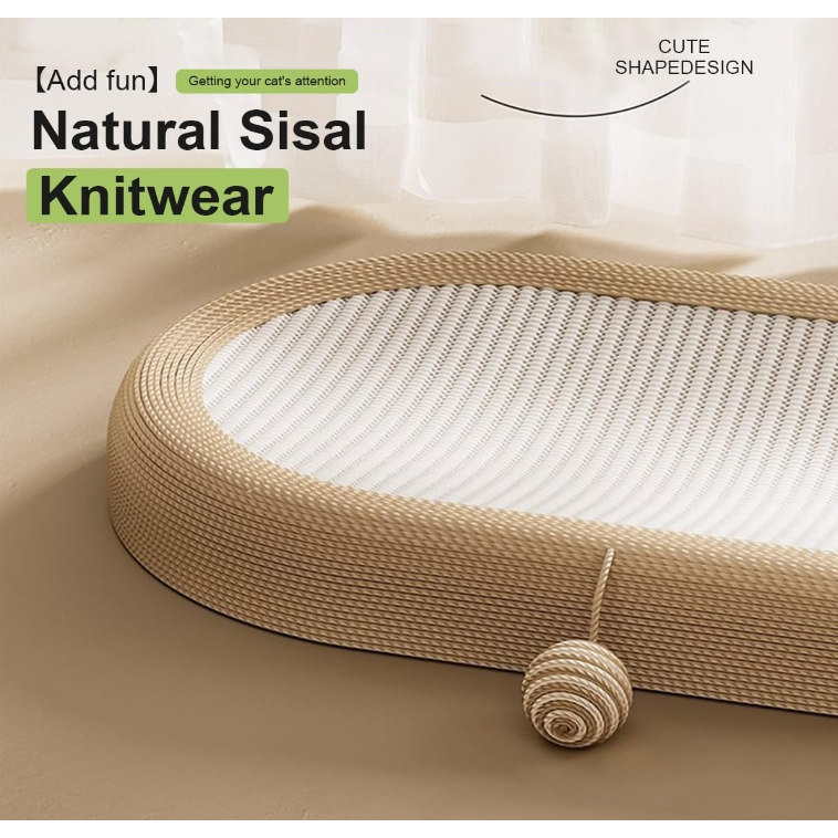 Cat Bed Cat Sofa Sisal Cat Scratcher Bed Cat Bed 3 in 1 Oval Cat ...