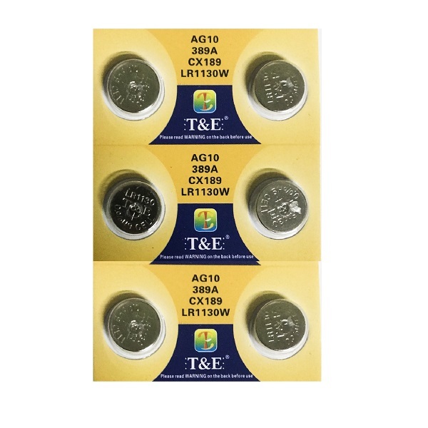 [SG] T&E AG10 SR1130SW LR1130 389 Alkaline Button Battery (6 Pieces ...