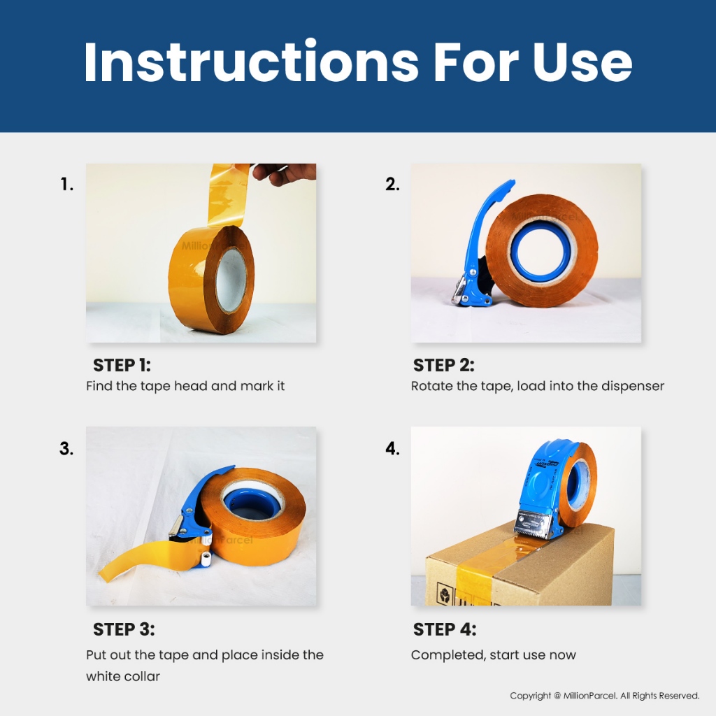 MillionParcel Metal Tape Cutter Dispenser | Plastic Tape Holder ...
