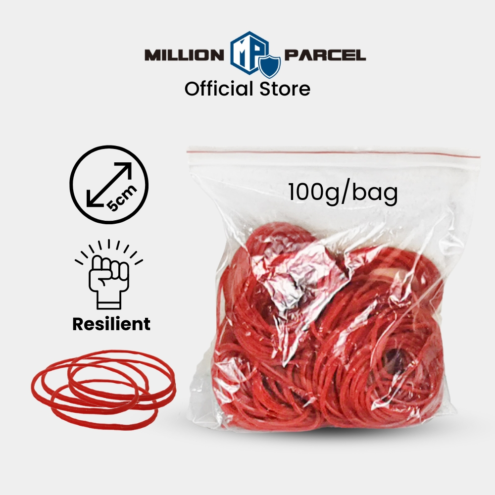 Elastic Red Rubber Band D5cm - 100g/pkt | Rubber Bands | Packaging ...