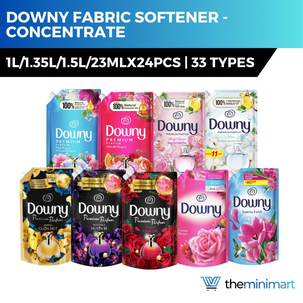 Downy Fabric Softener - Concentrate, 1L/1.35L/1.5L/23mlx24pcs, Premium ...