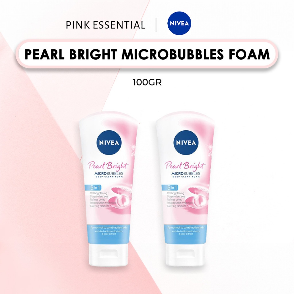 Nivea [Value Bundle] Pearl Bright Microbubbles Deep Clean Face Foam ...