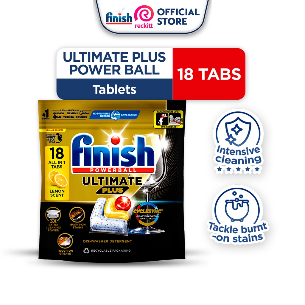 Finish Powerball Dishwasher Detergent Tablet All-In-One Ultimate Plus ...