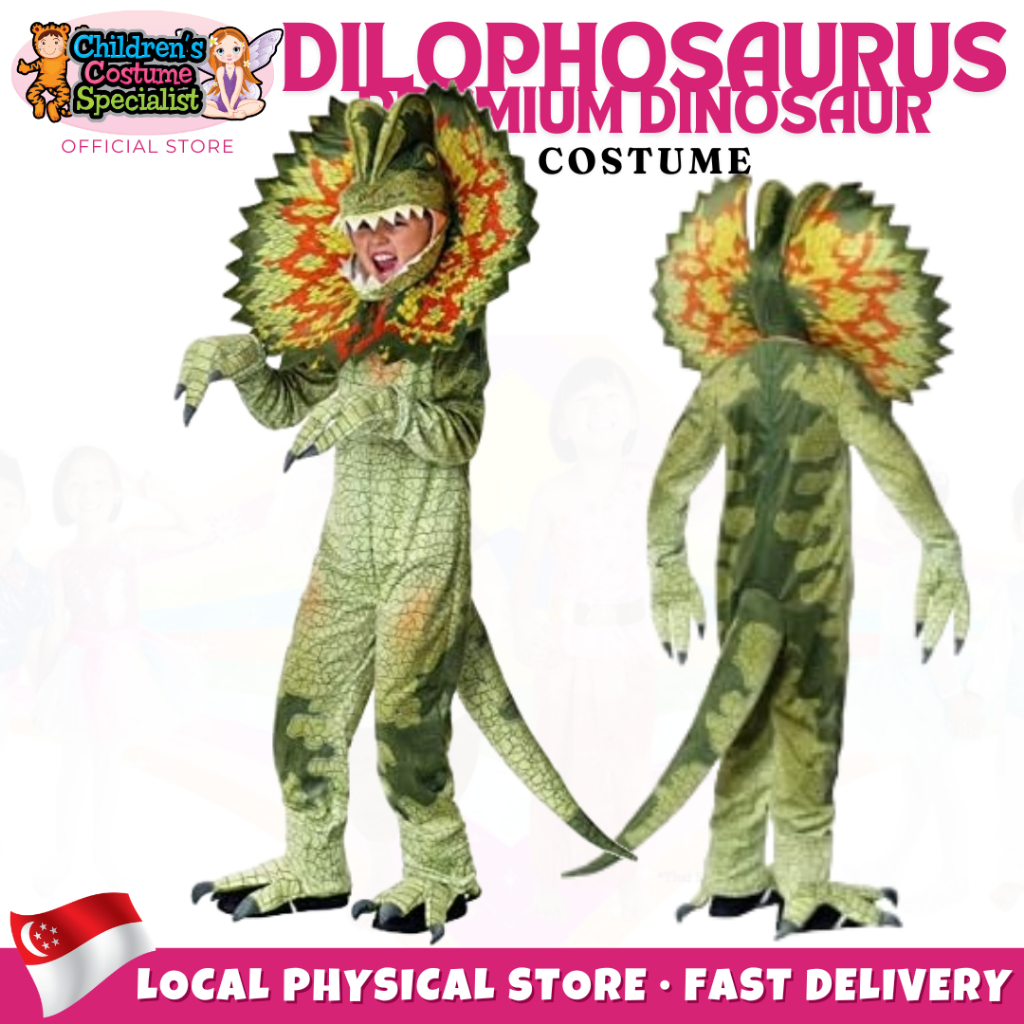 Kids Dilophosaurus Costume, Childrens Dinosaur Bodysuit, Jurassic ...
