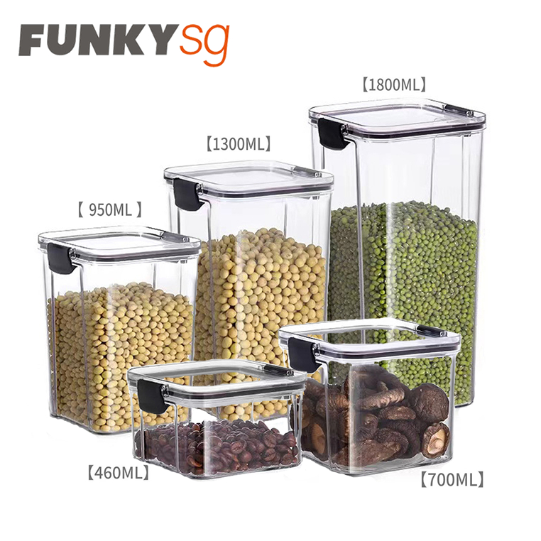 Kitchen Transparent Sealed Storage Jars Grain Airtight Container ...