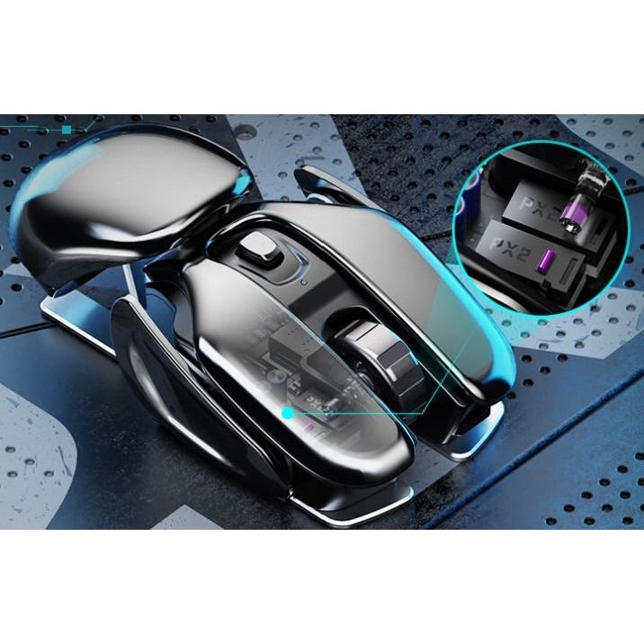 SG STOCK. Metal 2.4G Gaming Wireless Mouse Office Home Mute Silent ...