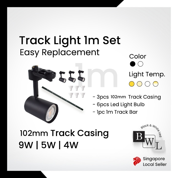 BWL LED LIGHT LED Track Light 3pcs Track Light With 1m Track Complete ...