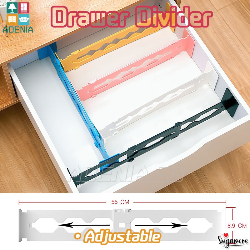 【SG】Extendable Drawer Partition Adjustable Drawer Divider Plastic ...