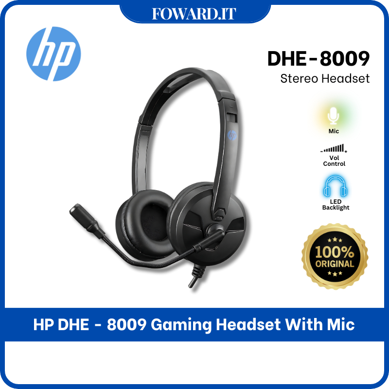 HP DHE-8009 Gaming Headphone, Gaming Headset, Wired Stereo Headphone ...